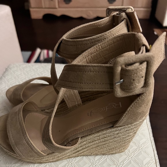Shoes | Refresh Wedge Sandal Open Toe With Buckle Size | Poshmark